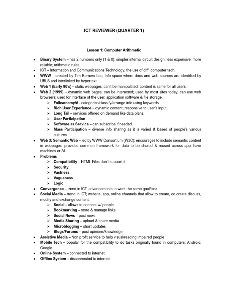 ICT Reviwer Q1 | PDF