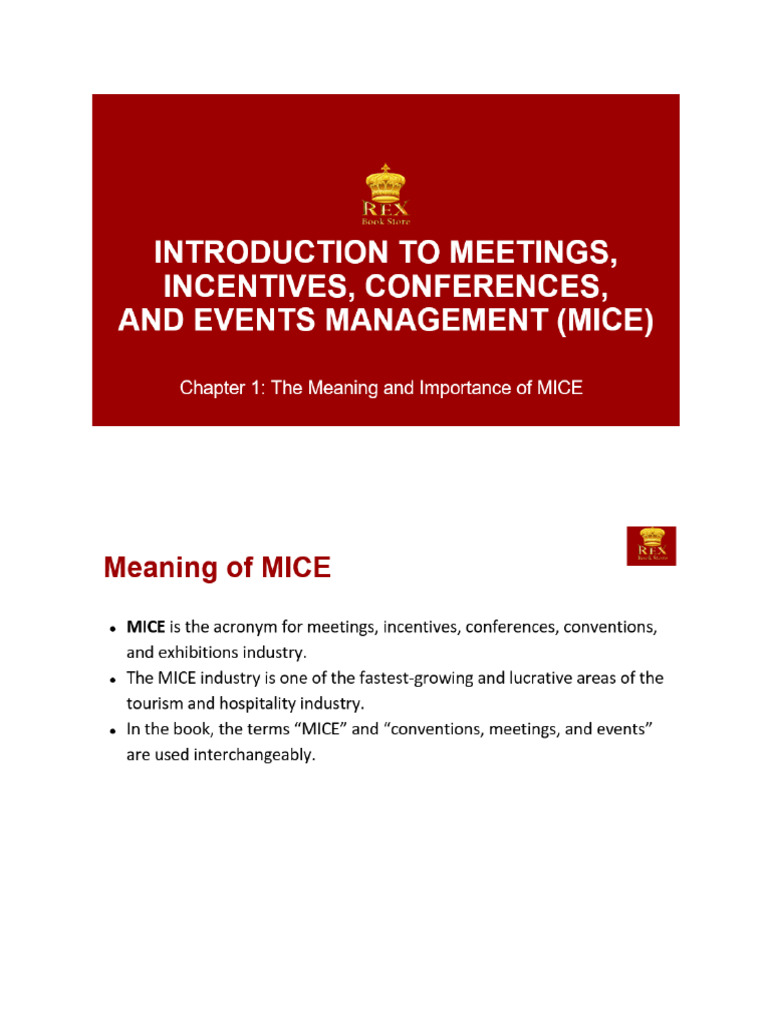 Chapter 1 - The Meaning and Importance of MICE PDF | PDF