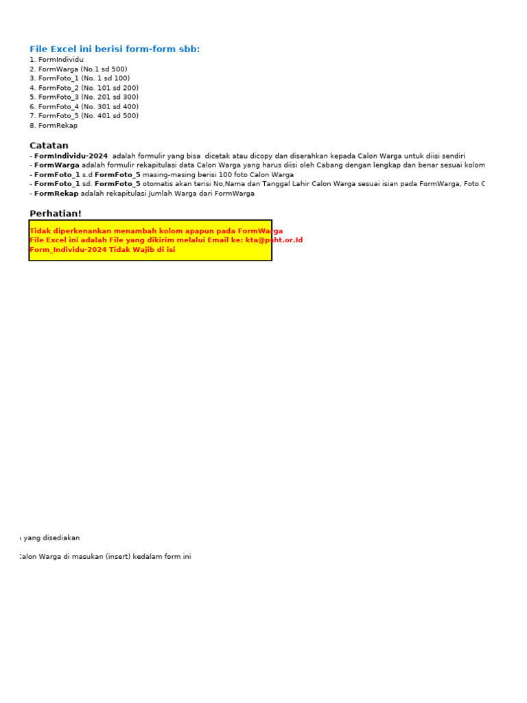 Calon Warga Ranting Jayaloka | PDF