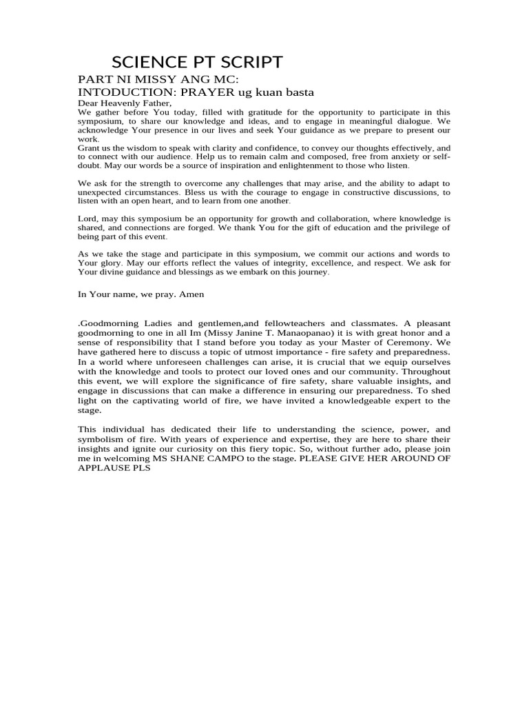 Science PT Script | PDF