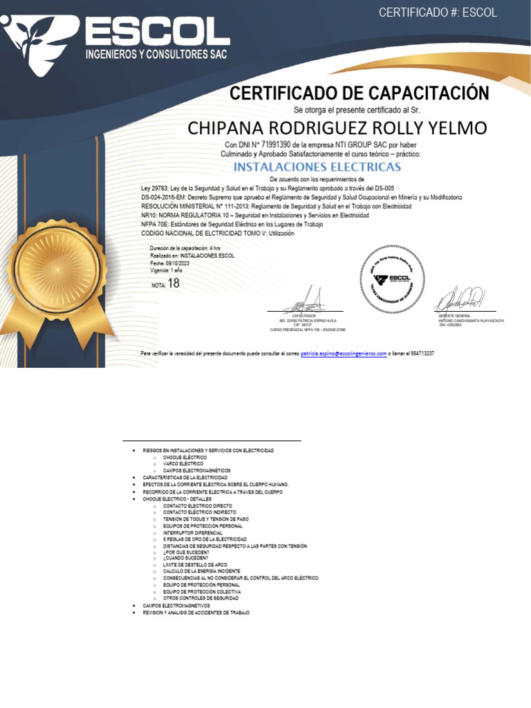 6.1 Instalaciones Electricas - Chipana Rolly | PDF