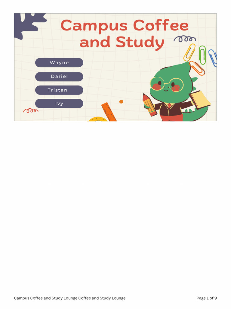 Campus Coffee and Study Lounge Coffee and Study Lounge | PDF