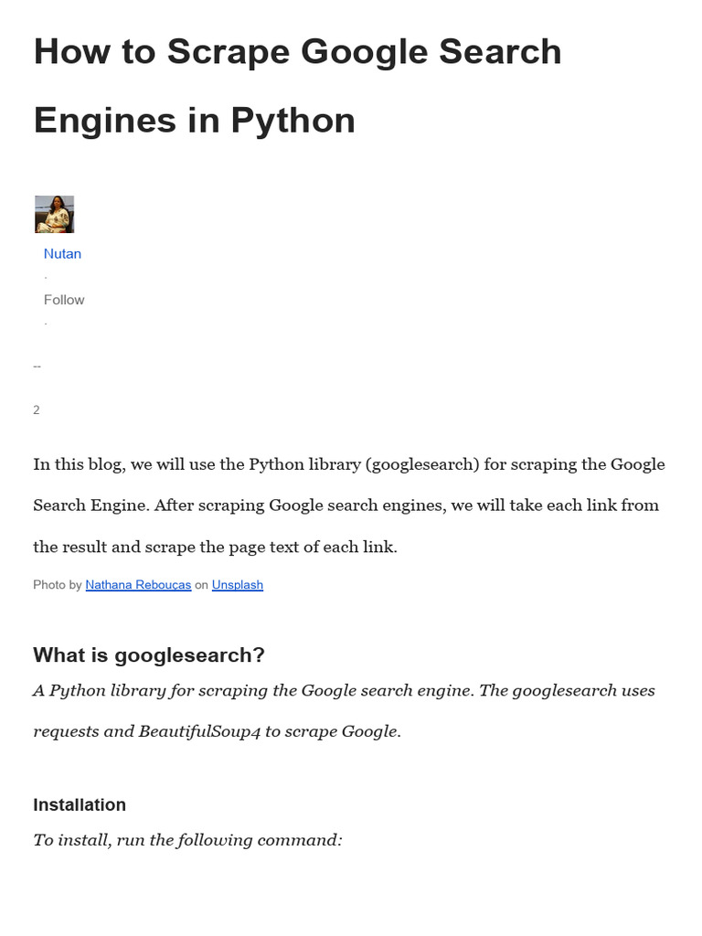 How to Scrape Google Search Engines in Python | PDF