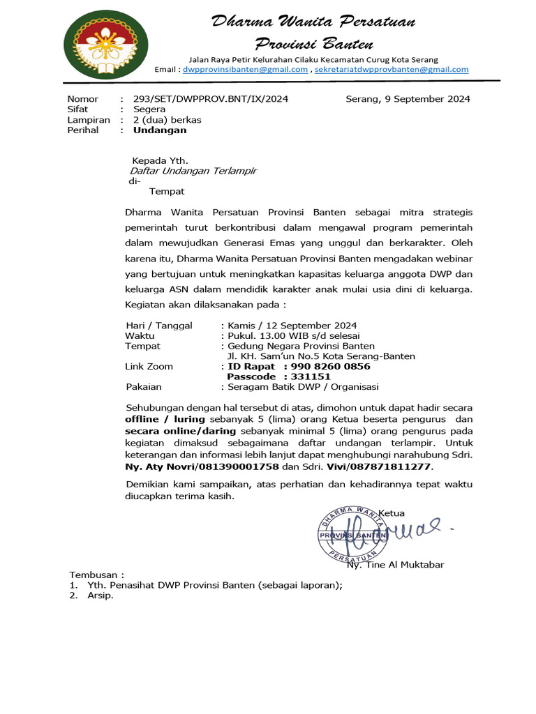 Surat Undangan Webinar | PDF