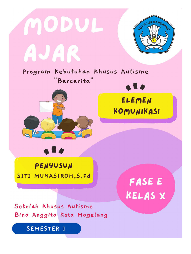 Modul Ajar Progsus Dengan Autisme - Bercerita Pengalaman Diri Sendiri - Fase E | PDF