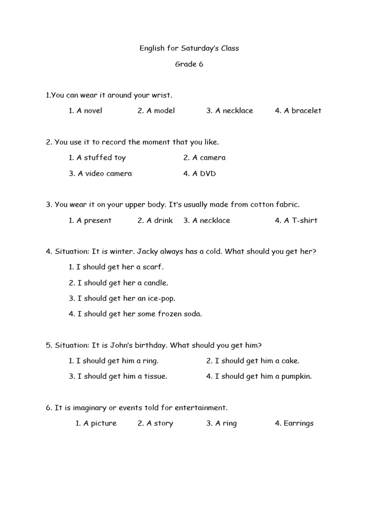 ติวสอบ G6 Final | PDF