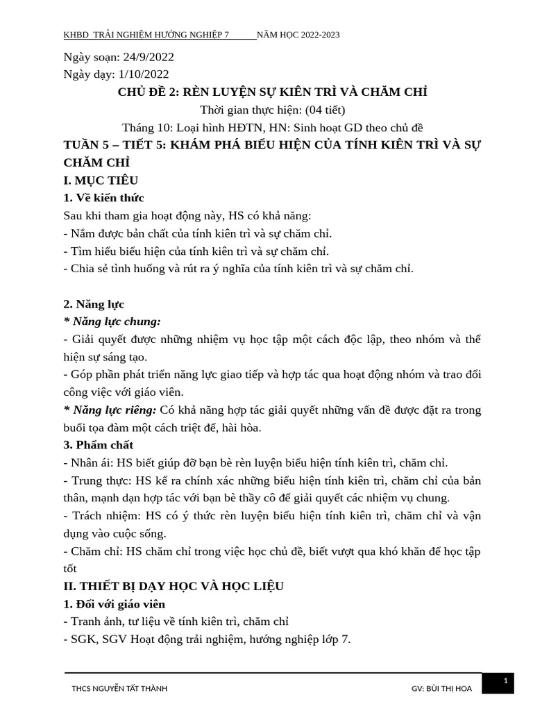 KHBD CĐ2 Sách CTST7 | PDF