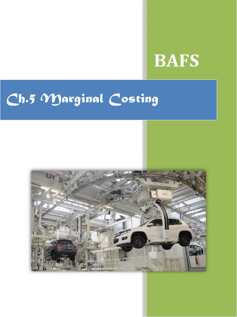 Note - Cost Accounting Ch.5 - Marginal Costing (2022) (Teacher) | PDF