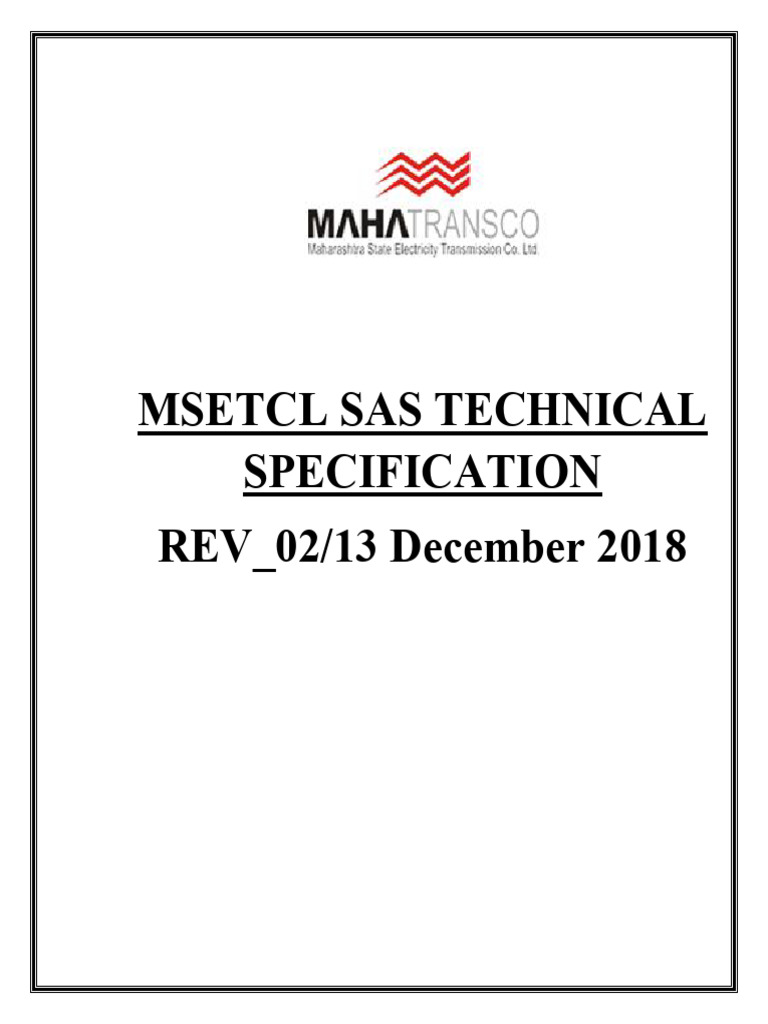MSETCL SAS SPECIFICATION-R2-13 Dec 2018 (Latest) 1 1 | PDF | Network ...