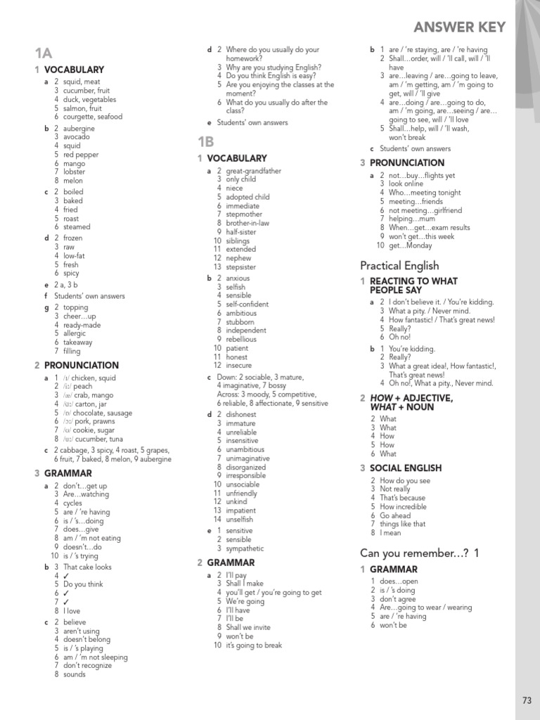 EF4e Int WB Ans Key | PDF
