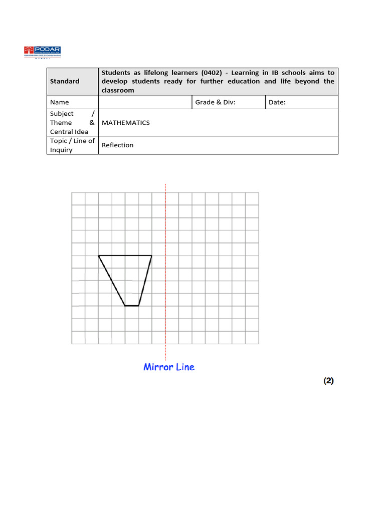 Reflection WS G6 | PDF