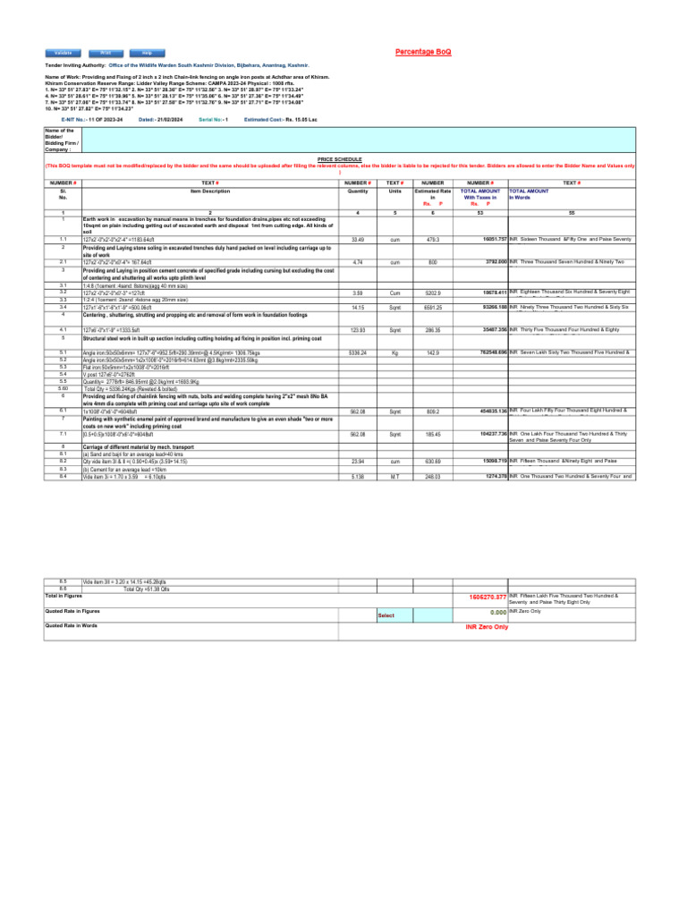 NIT 11 SR 1 Wildlife Warden Providing and Fixing of Chain-Link Fencing ...