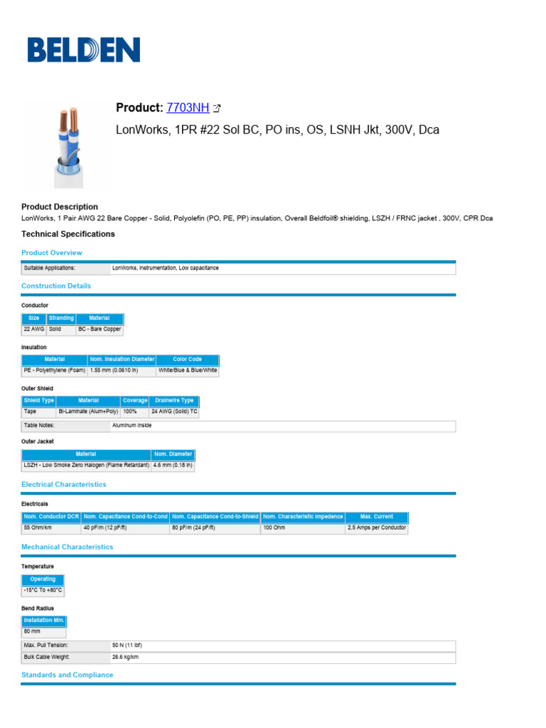 7703NH Techdata | PDF