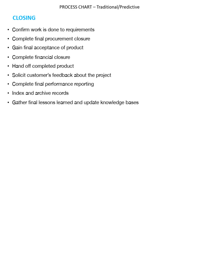 Rita's Process Chart - Closing | PDF