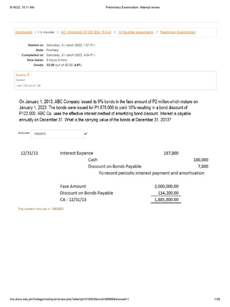 DWCC LMS Preliminary Exam Review | PDF | Present Value | Finance ...