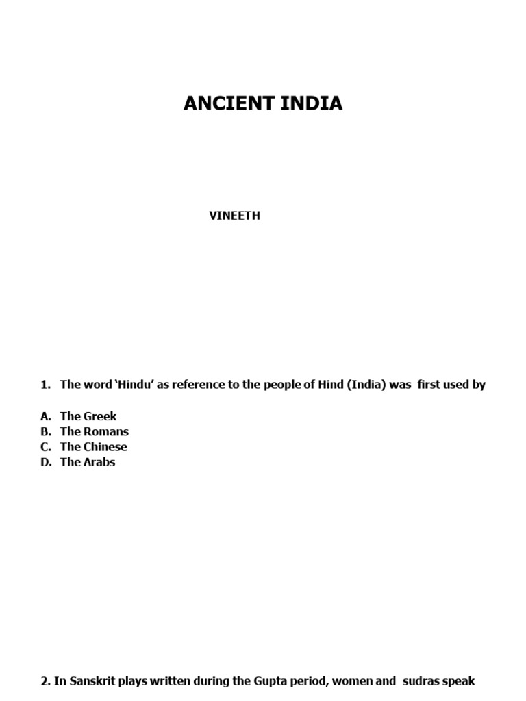 Ancient India | PDF
