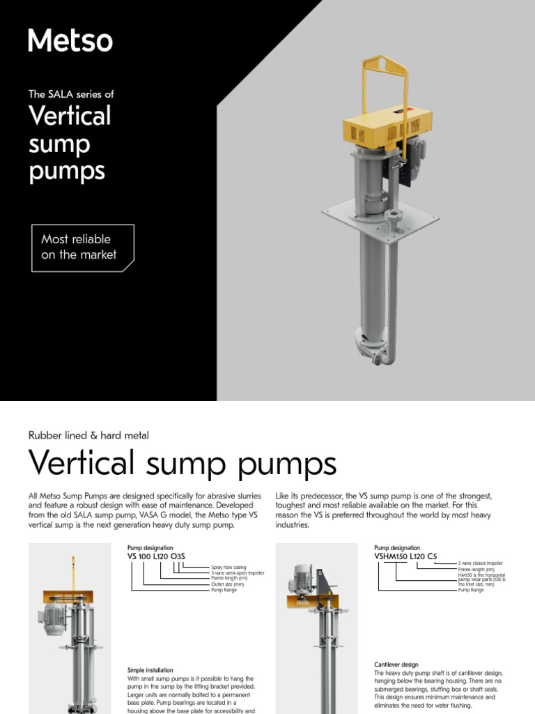 Brochure Vertical Sump Pumps 2281 En | PDF