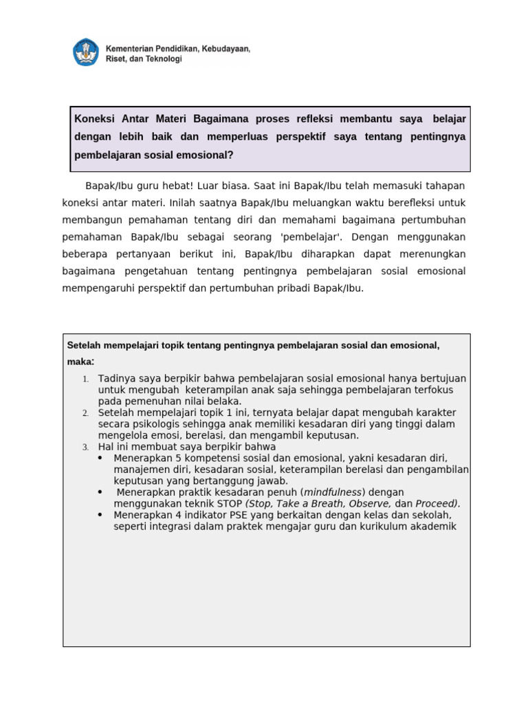Topik 1_Koneksi Antar Materi.docx | PDF