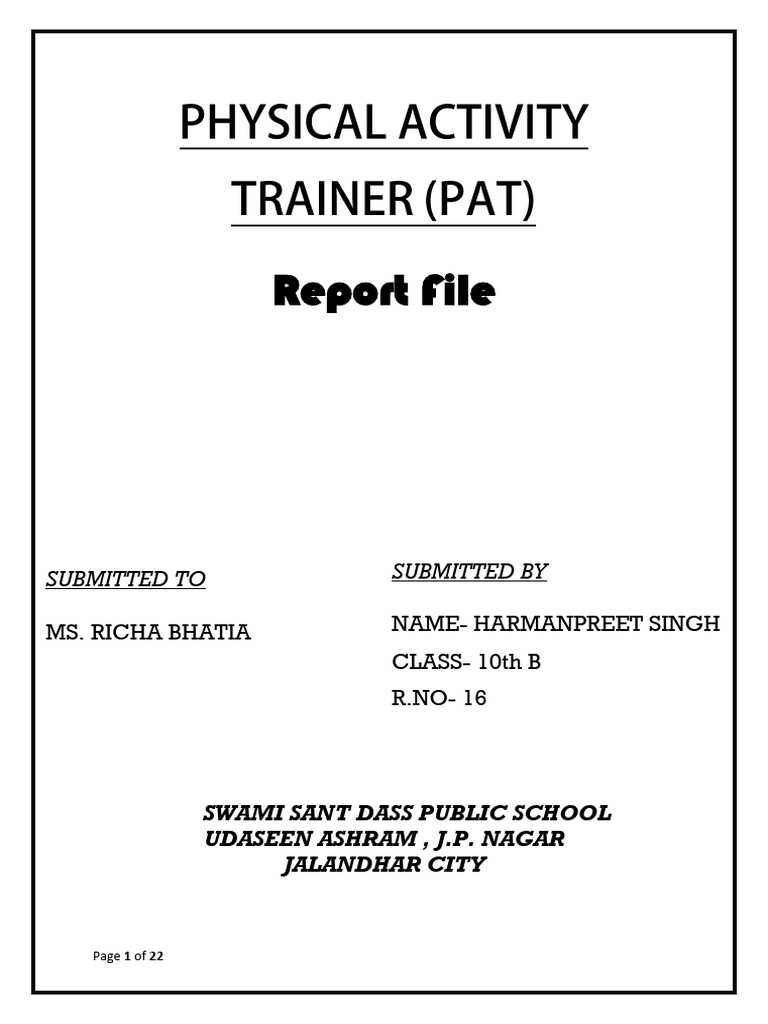 Physical Activity Trainer89899 | PDF