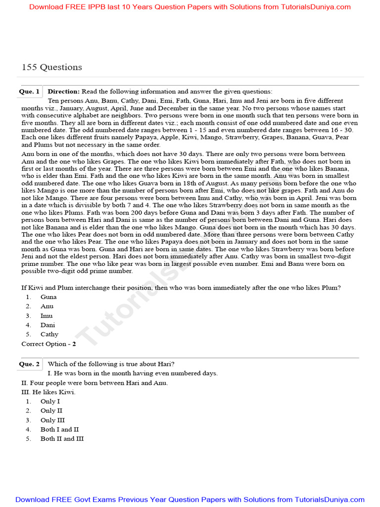 IPPB Executive Set 5 Question Paper | PDF