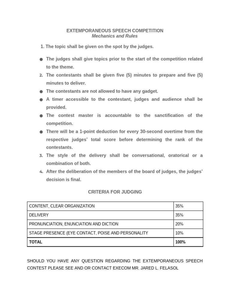 Extempo Speech Mechanics Criteria | PDF