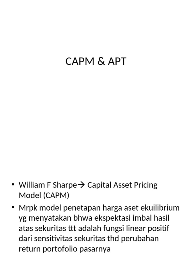 CAPM Dan APT | PDF