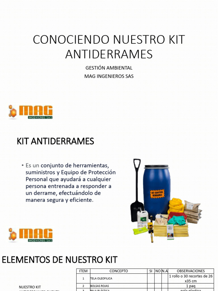 Conociendo Nuestro Kit Antiderrames | PDF