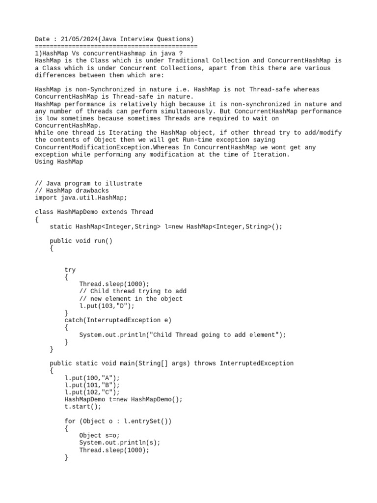 Java Interview Questions 1 | PDF