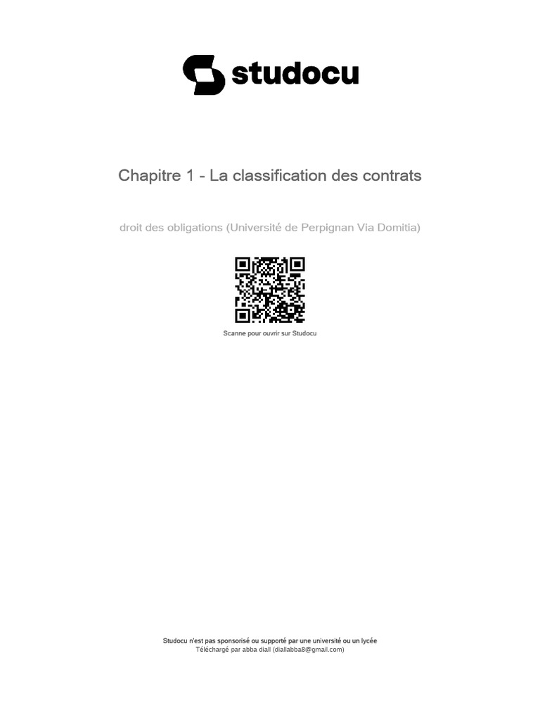 La Classification Des Contrat | PDF