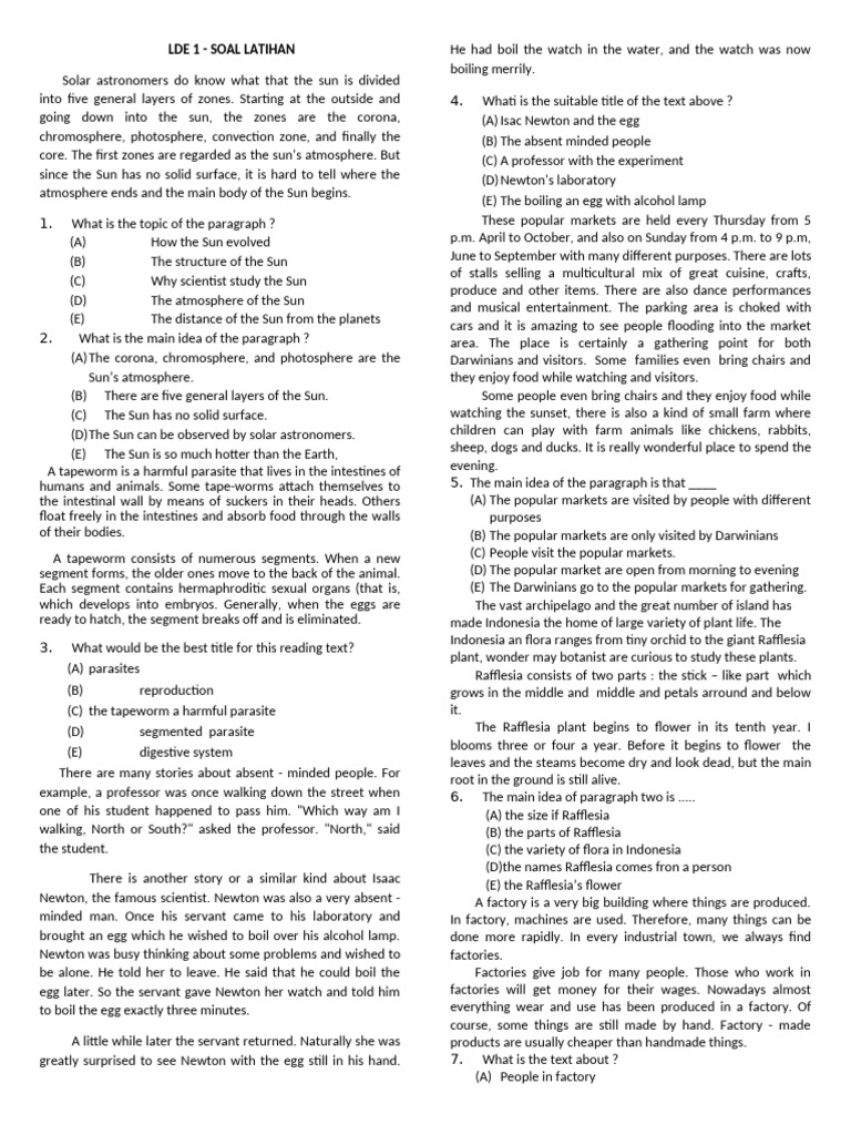 Lde 1 Soal Latihan | PDF