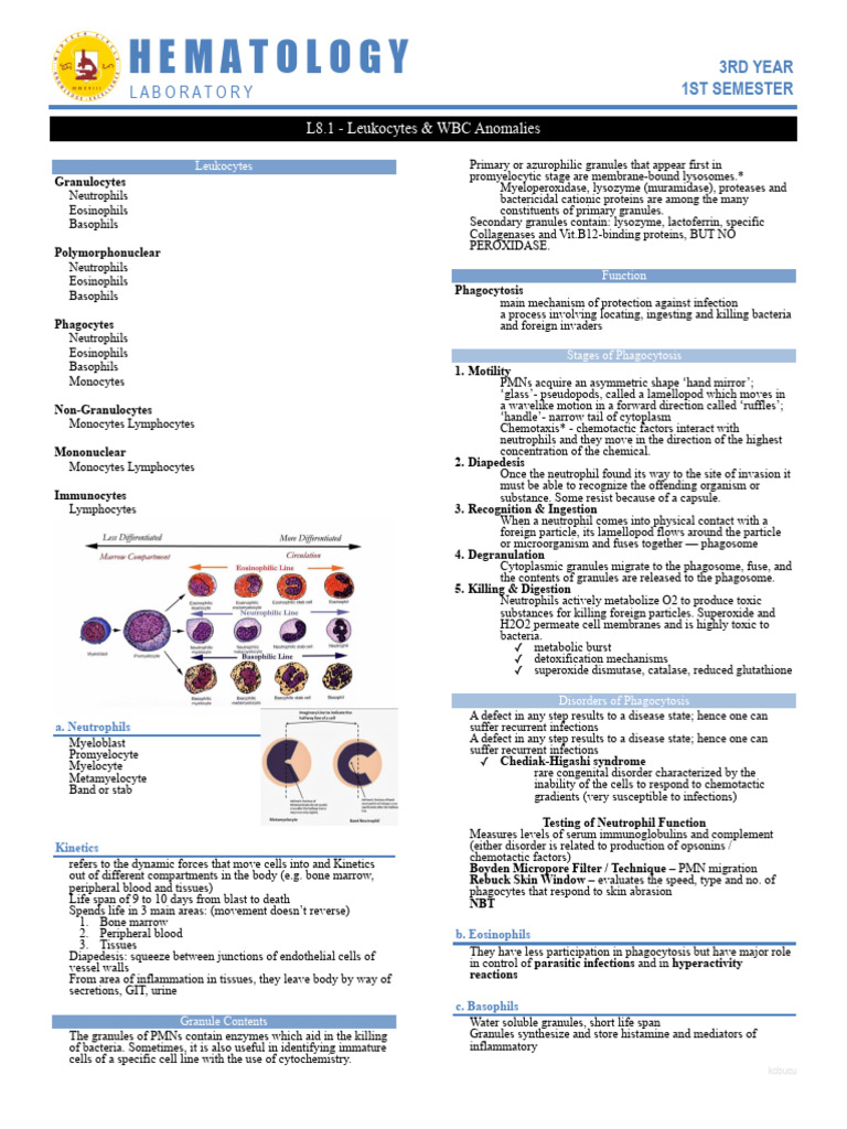 L8.1. LEUKOCYTE _ WBC ANOMALIES | PDF