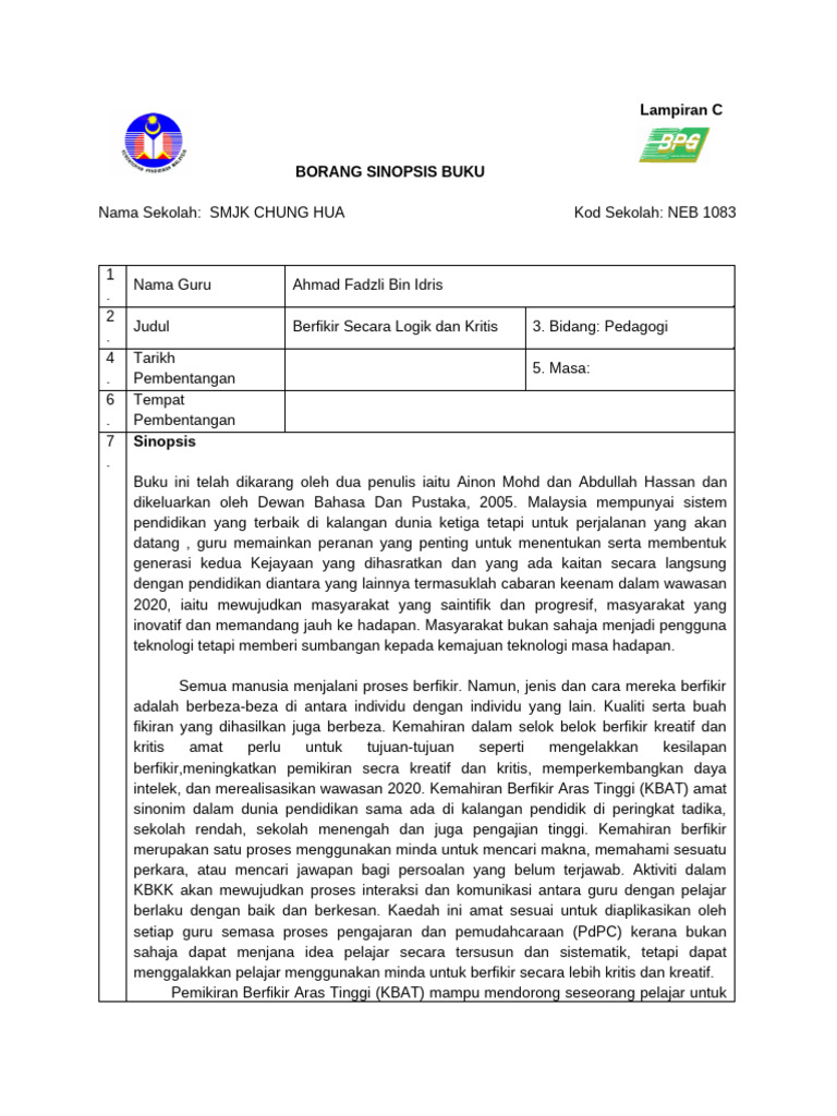 Sinopsis Buku Fadzli 1 | PDF