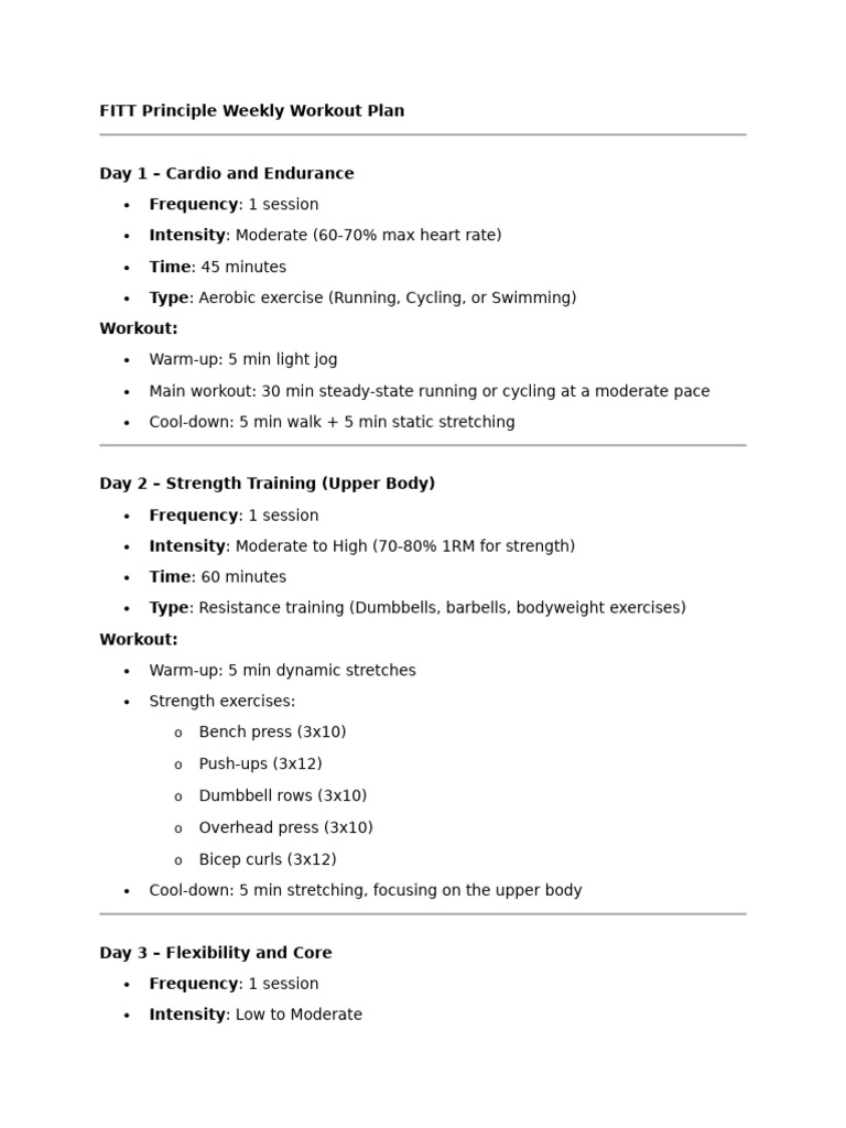 FITT-Principle-Weekly-Workout-Plan (2) | PDF