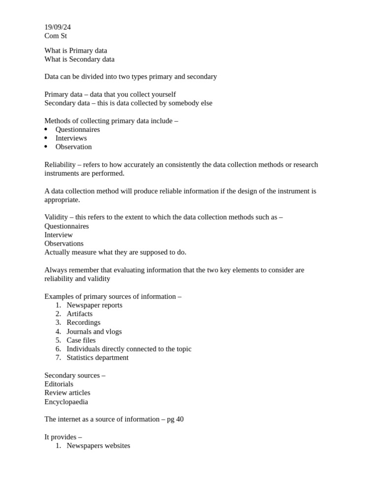 What Is Primary Data | PDF