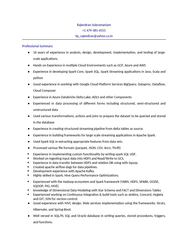 Rajendran Subramaniam Resume Up | PDF