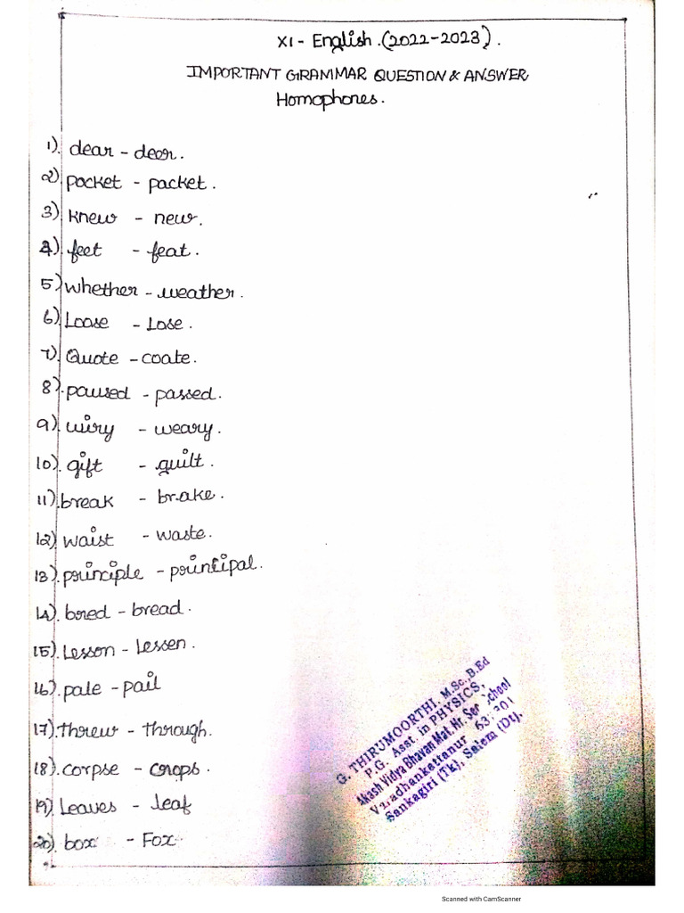 11th English Important Questions PDF Download | PDF