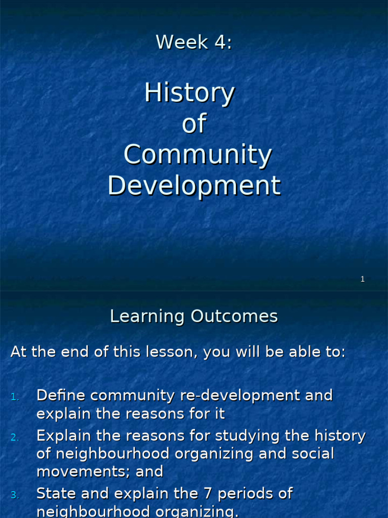 Week 4 - History of Community Development OL | PDF
