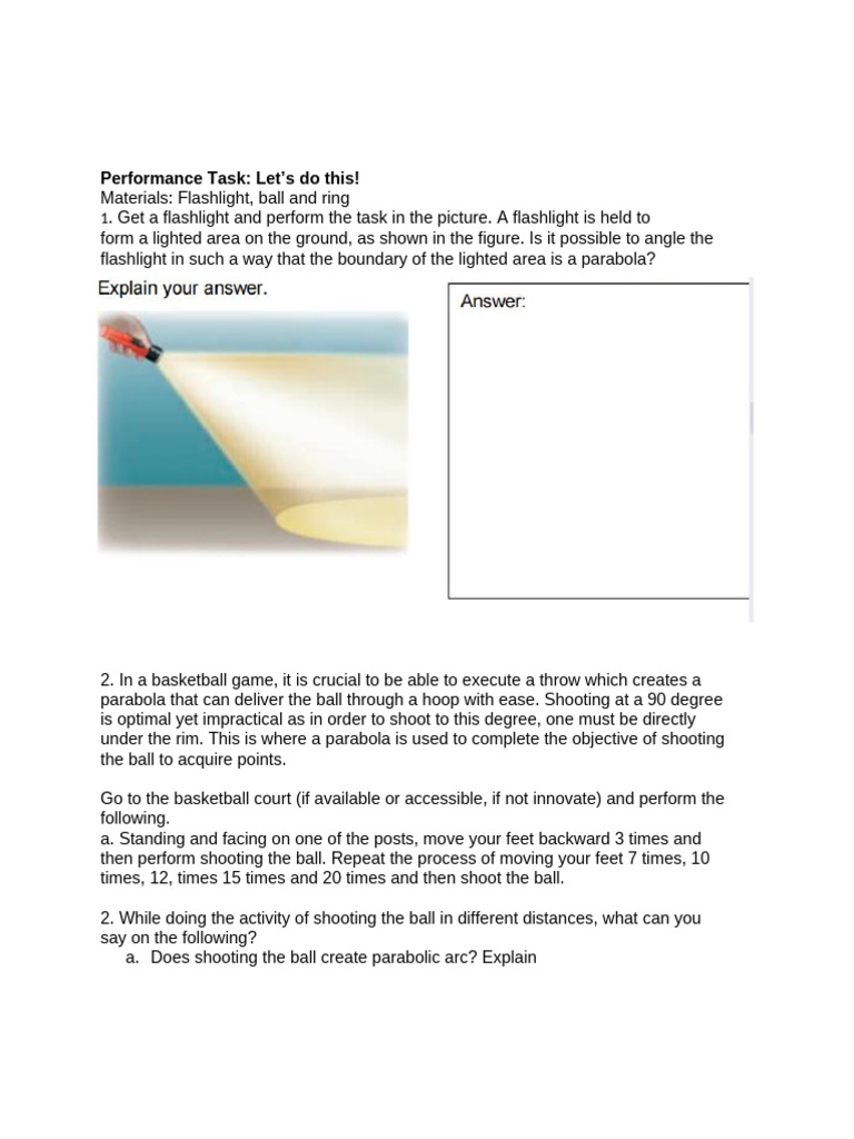 Performance Task in Precalculus | PDF