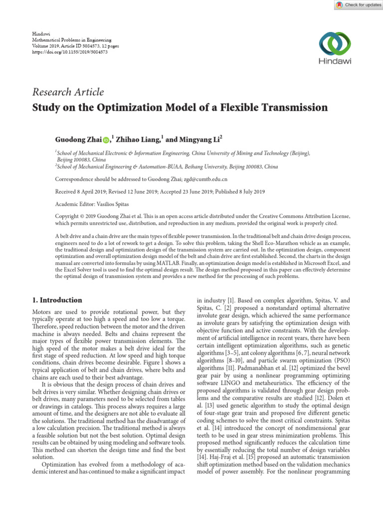 Mathematical Problems in Engineering - 2019 - Zhai - Study On The ...