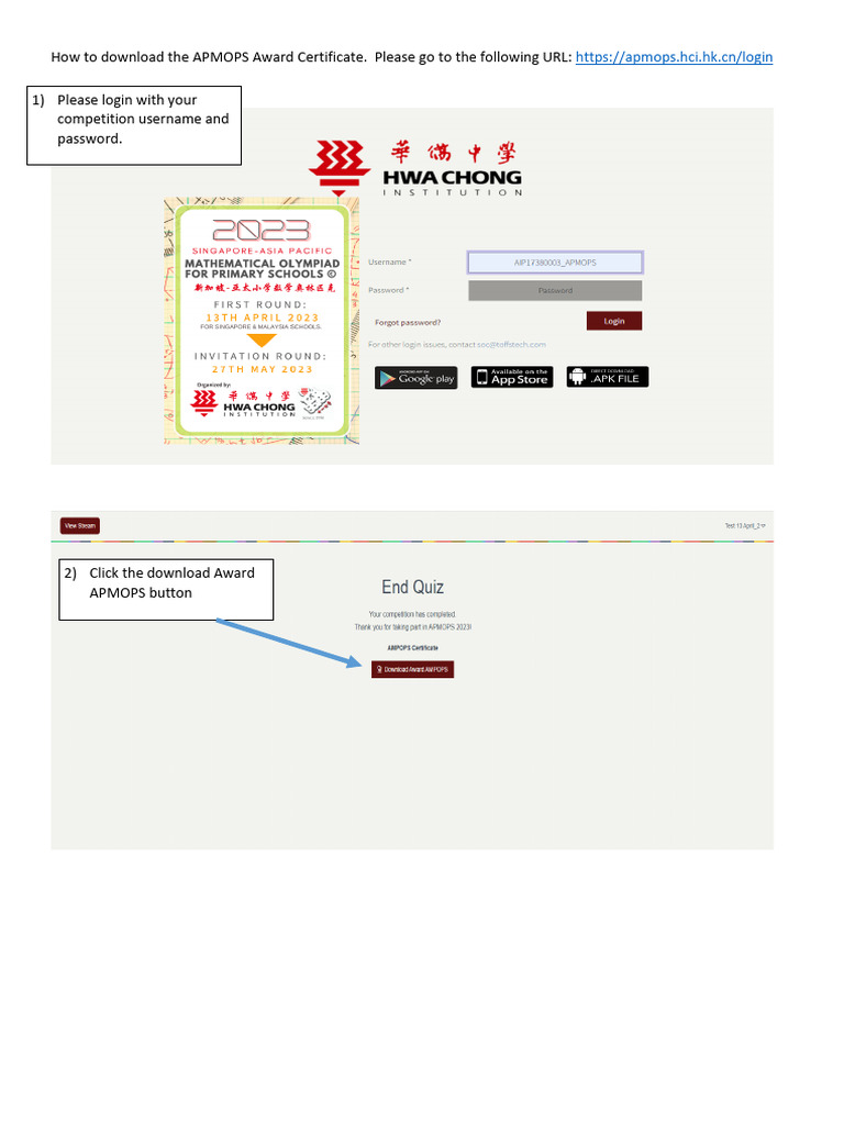 How To Download The APMOPS Certificate 2023 | PDF