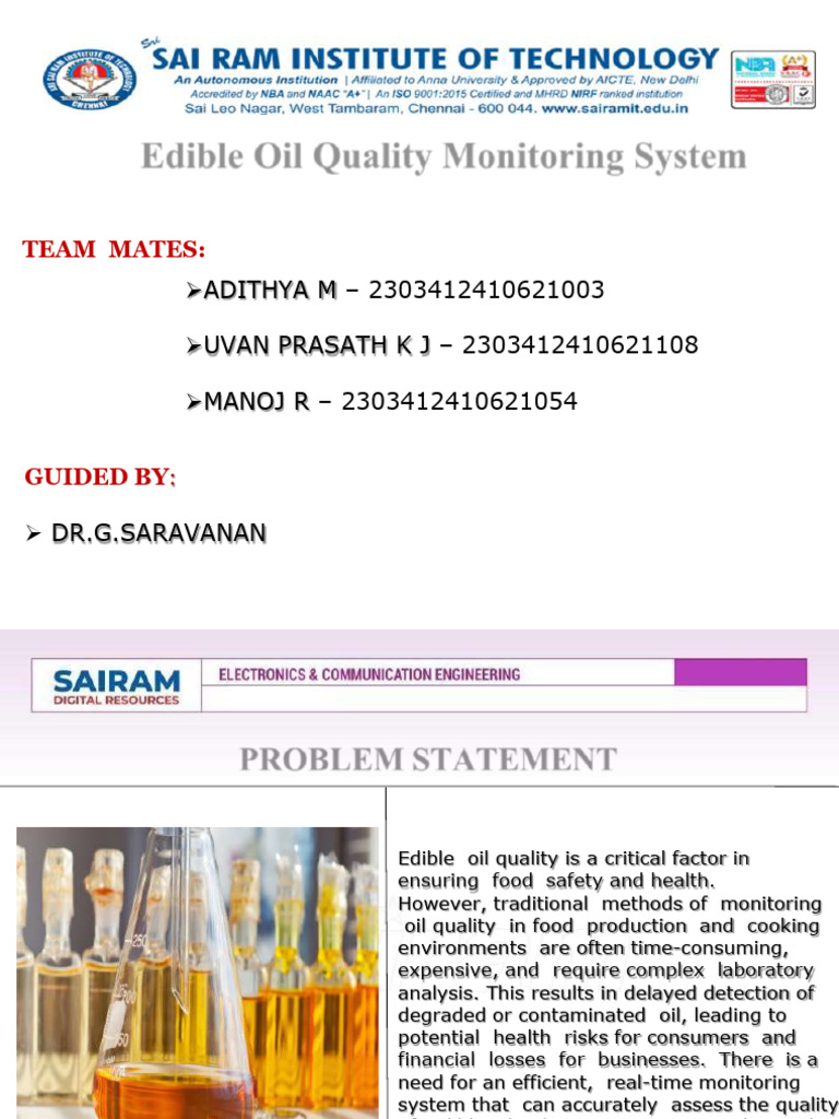 Lil Edible Oil Quality Monitoring System | PDF | Automation | Wellness