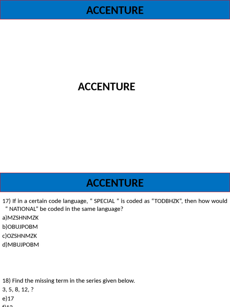 Accenture (Aptitude) - 2 | PDF