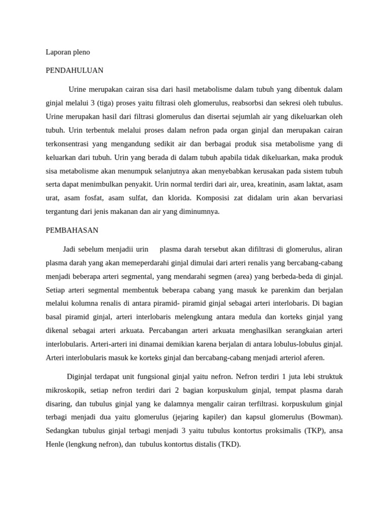 Laporan Pleno LBM 1 Blok Urogenital 1 | PDF