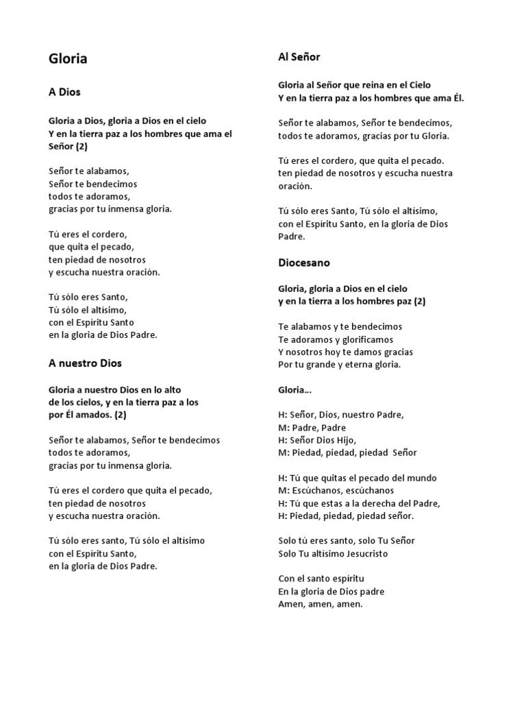 Gloria | Oración | Misa (liturgia)