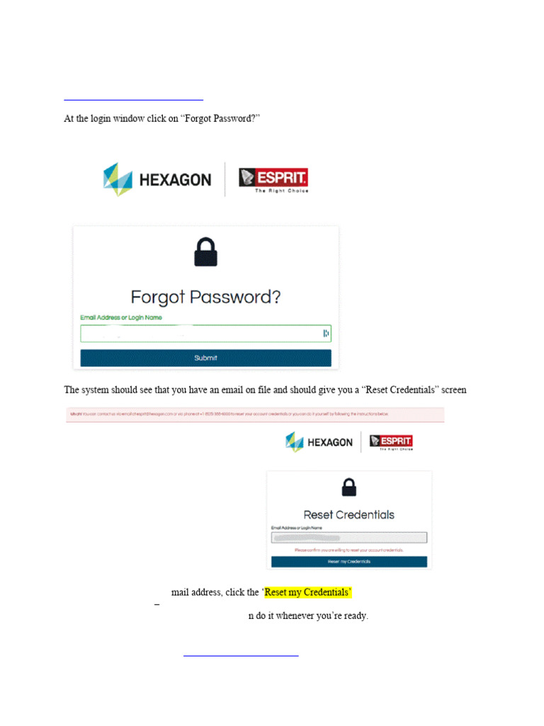 Setting Up ESPRIT Web Account | PDF