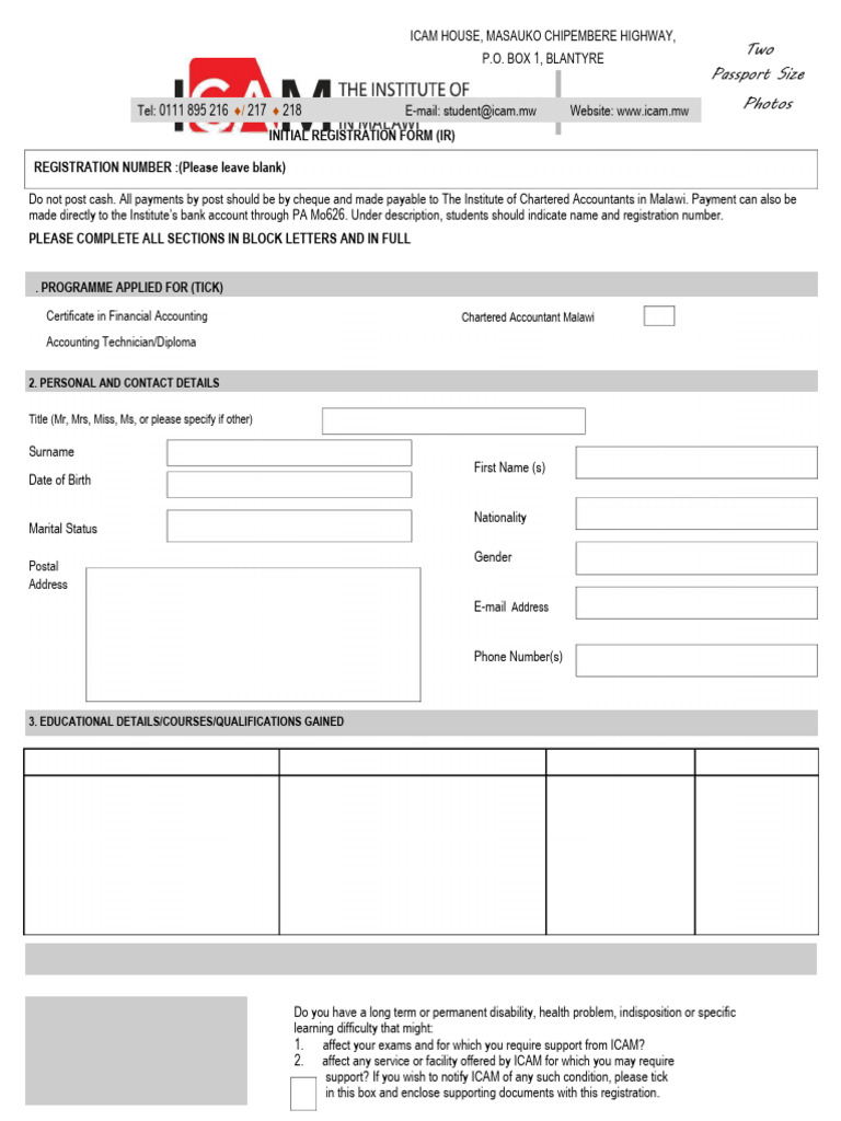 2024 Registration Form | PDF
