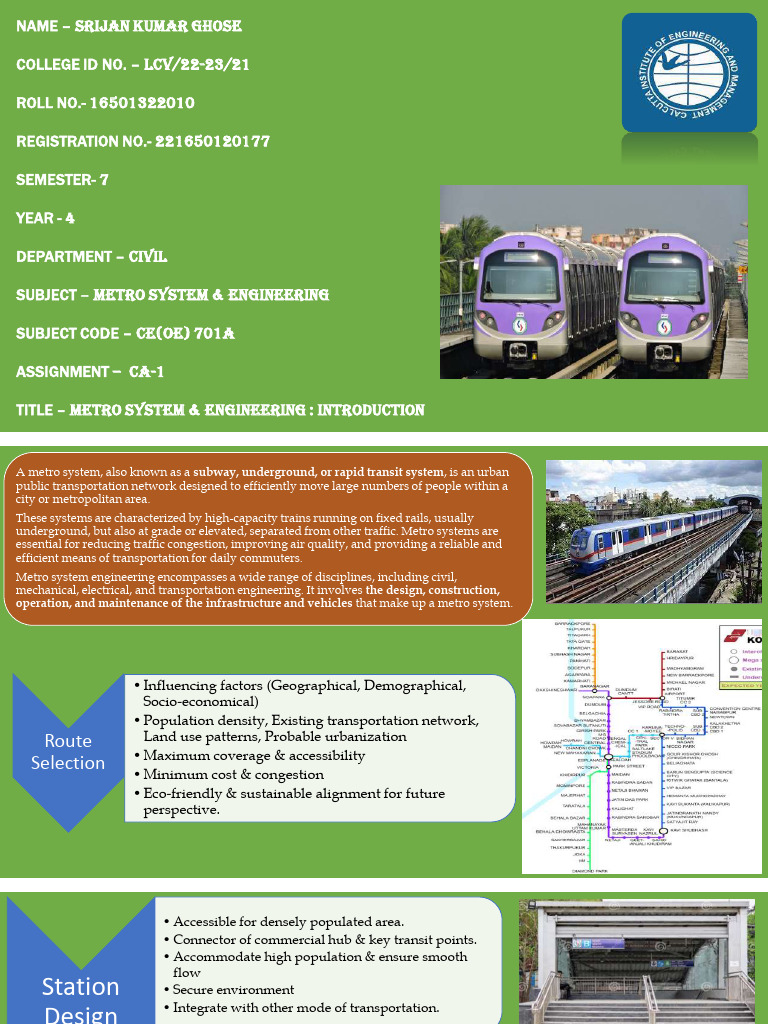 Metro System & Engineering - CE (OE) 701A | PDF