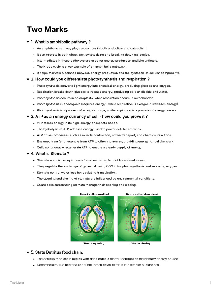 Two Marks | PDF | Dominance (Genetics) | Science & Mathematics