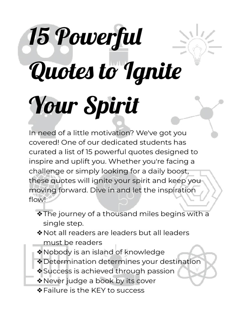 15 Powerful Quotes to Ignite Your Spirit | PDF 15 Powerful Quotes to Ignite Your Spirit | PDF