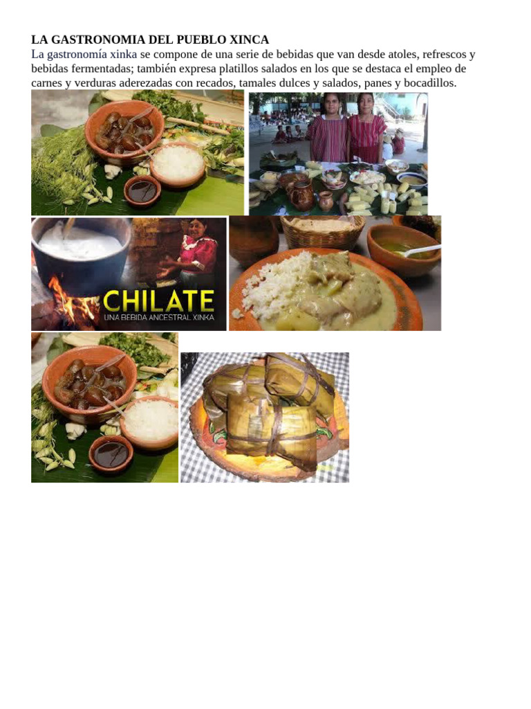 La Gastronomia Del Pueblo Xinca | PDF